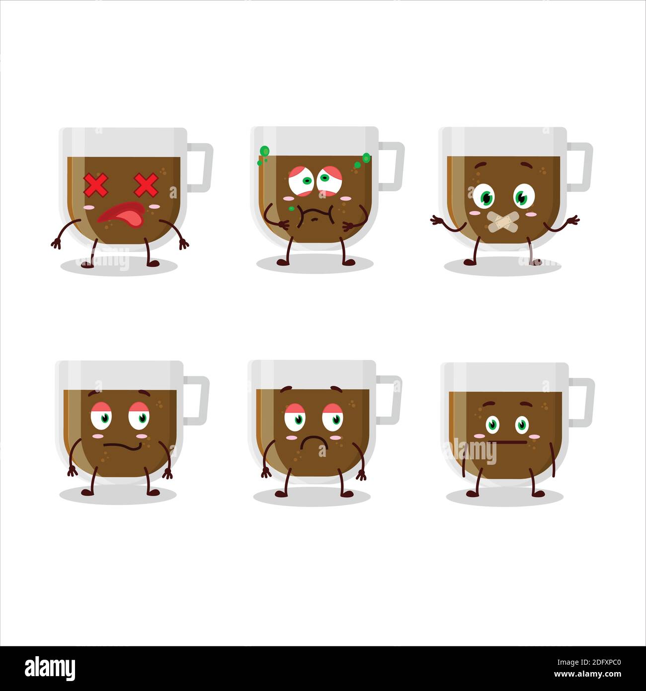 Cup of coffee cartoon character with nope expression. Vector ...
