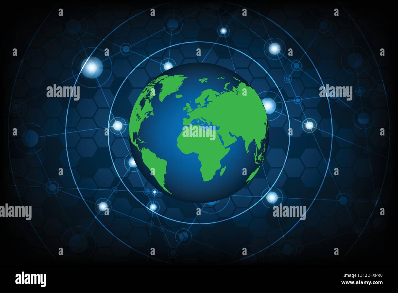 Communication network signals are located around the world Stock Vector ...