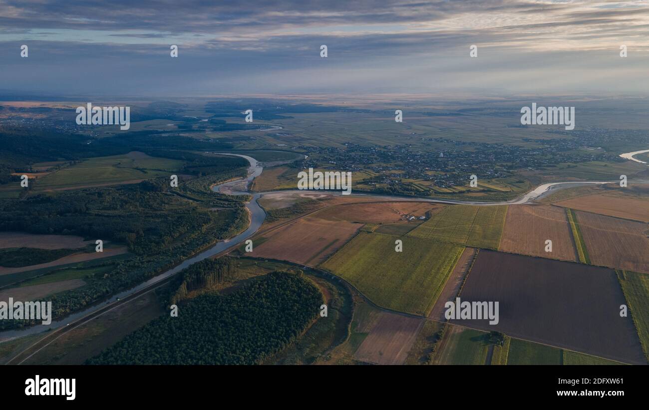 Confluence of Moldova and Siret rivers in Neamt Country Stock Photo - Alamy