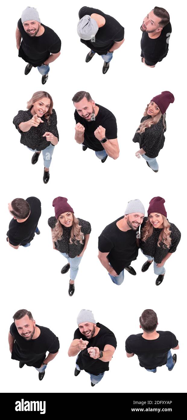 top view. image of modern different young people Stock Photo - Alamy