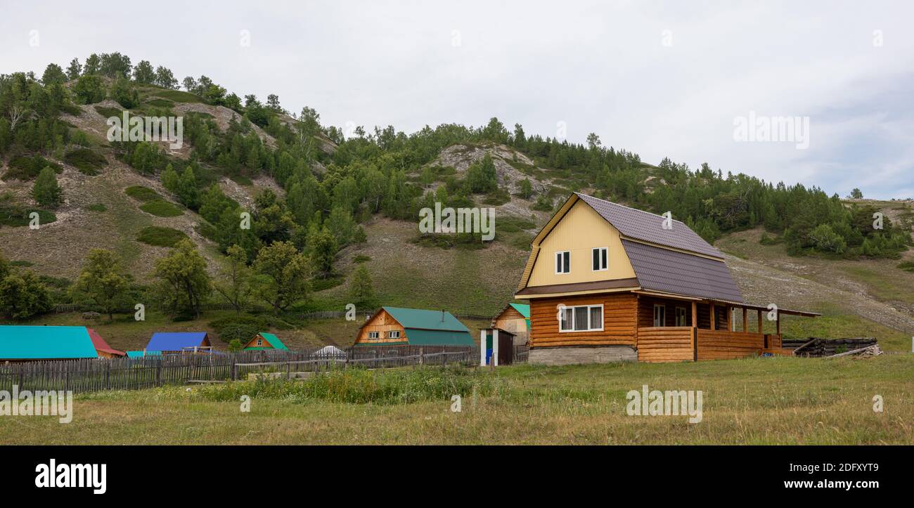 Hilly landscape with village view hi-res stock photography and images ...