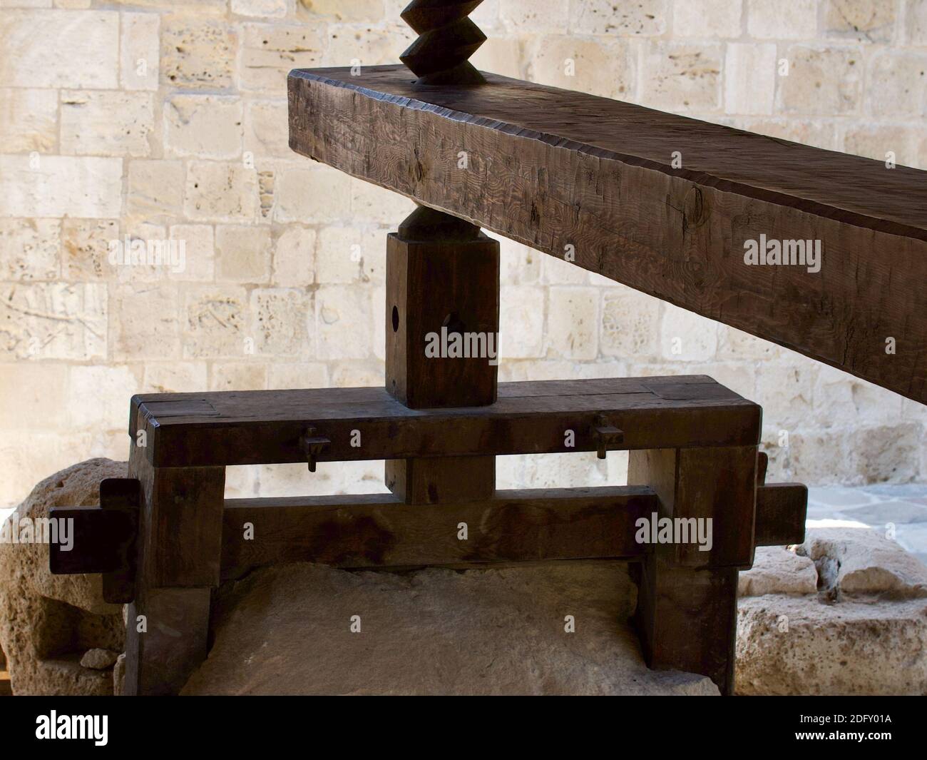 Reconstruction of an olive- oil press of the Byzantine period used from ...