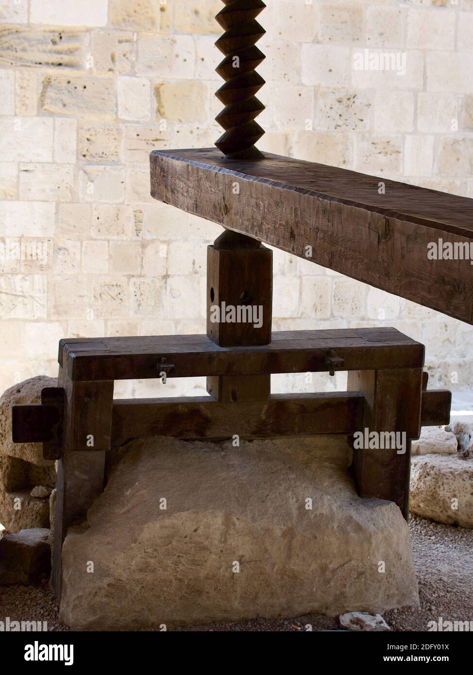 Antique wooden olive press hi-res stock photography and images - Alamy