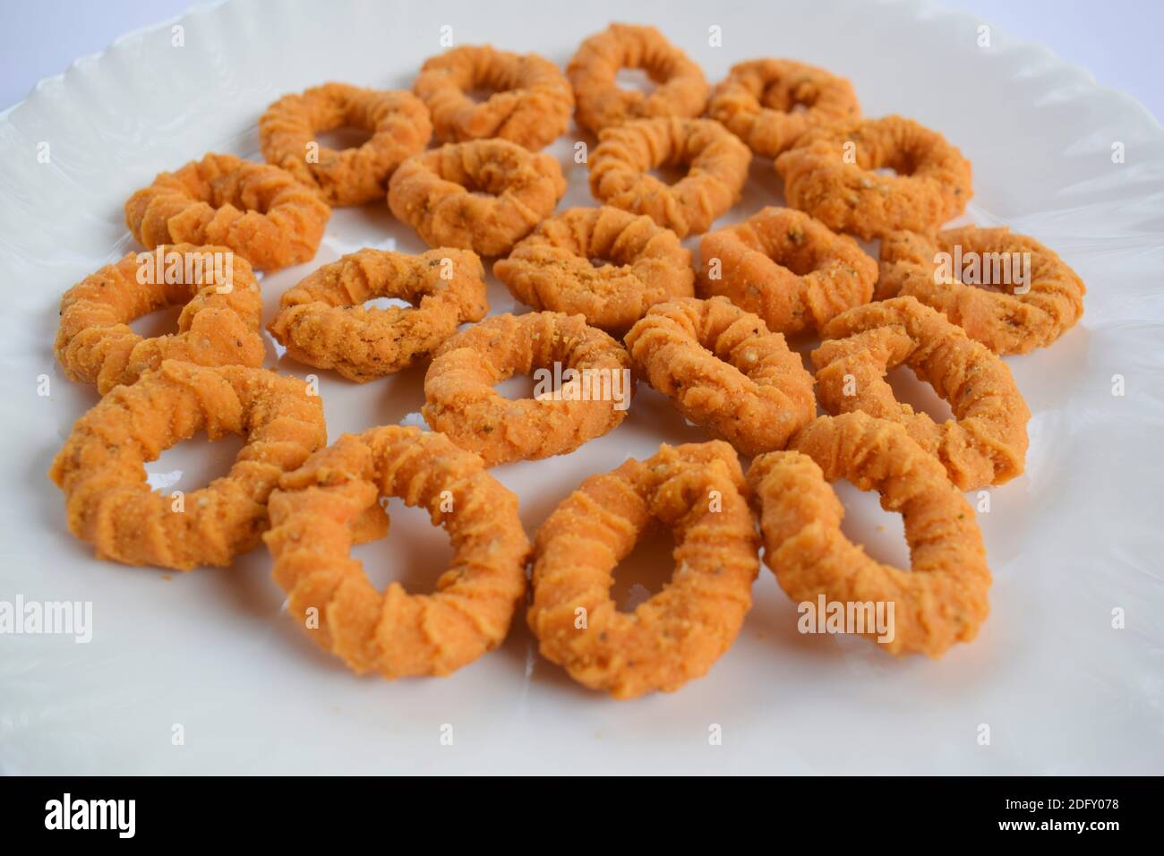 Ring murukku also known as Chegodilu Indian deep fried Snack eaten ...