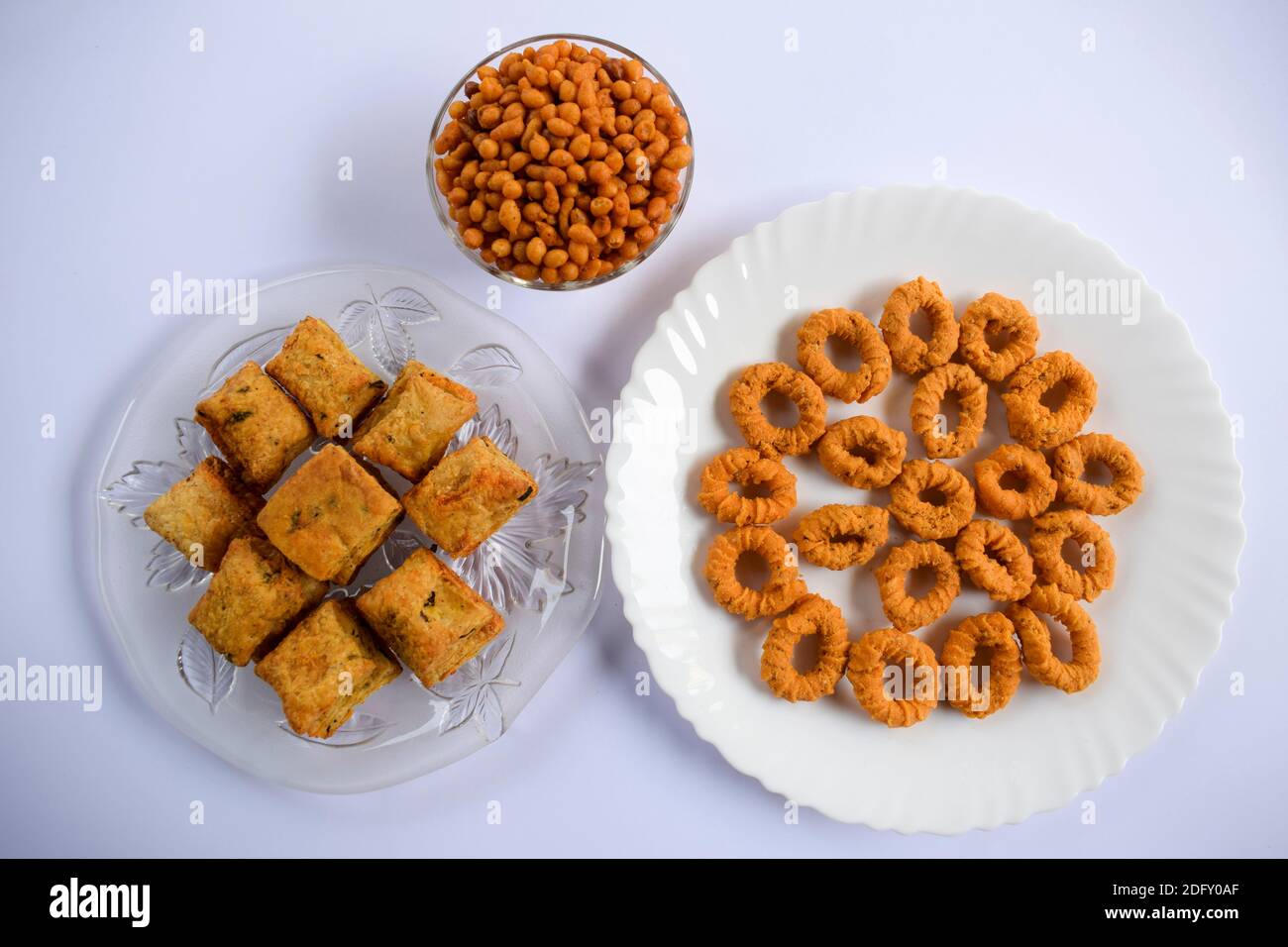 South indian snacks decorated served. Masala namkeen Khaari with salty ...