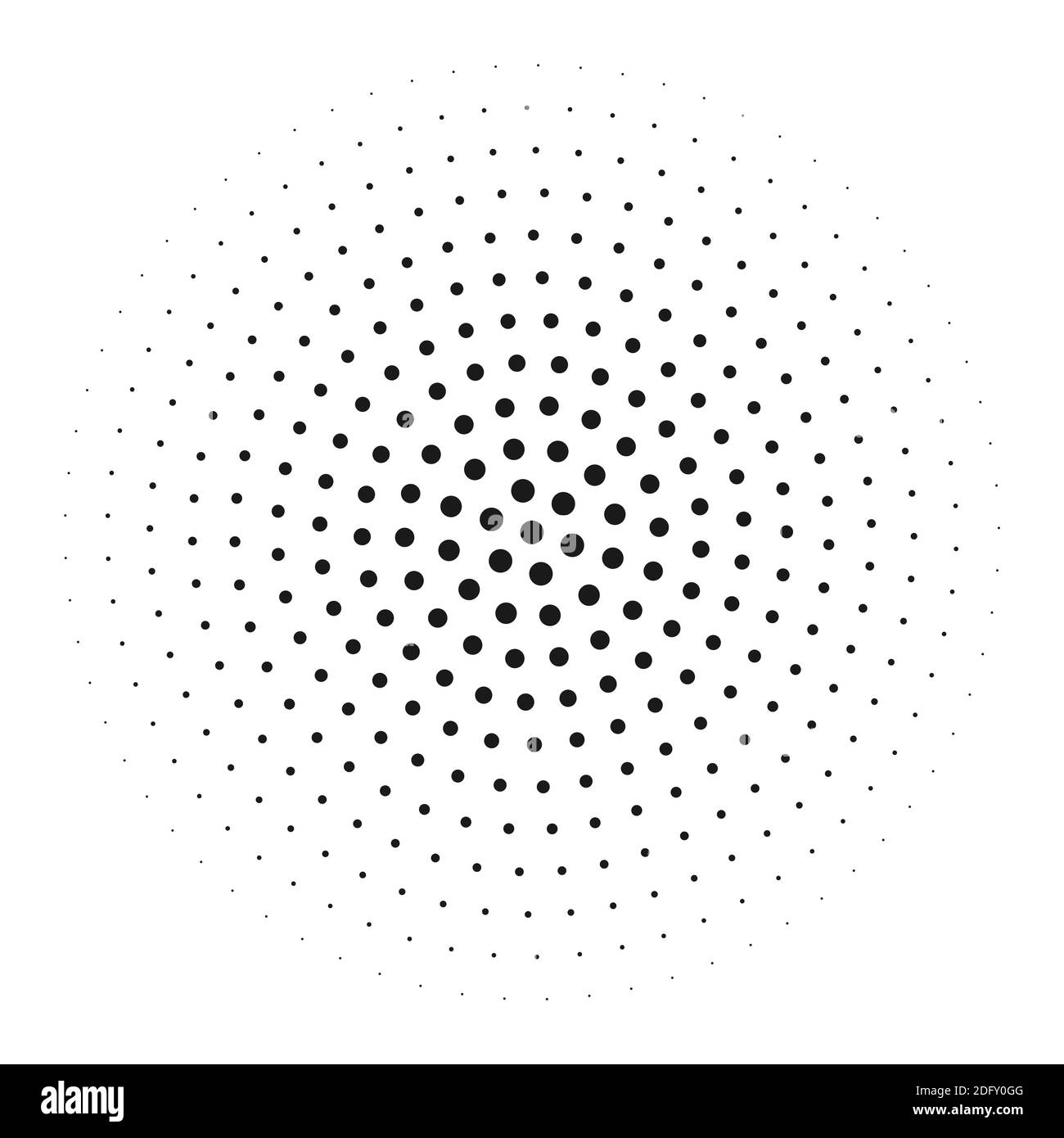Black abstract circle made of dots in radial arrangement Stock Vector ...