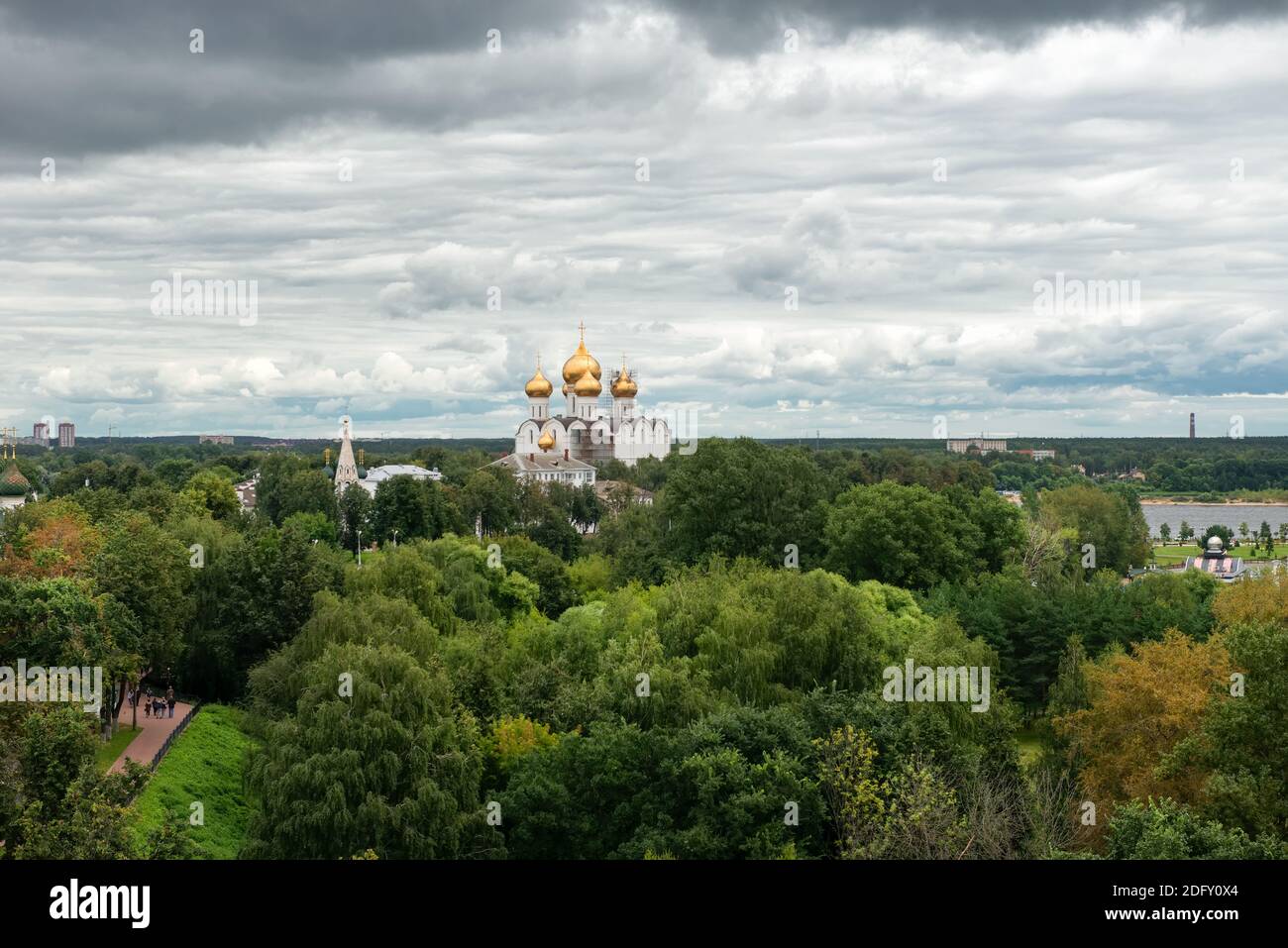 Summer view of the Assumption Cathedral from the belfry of the ...
