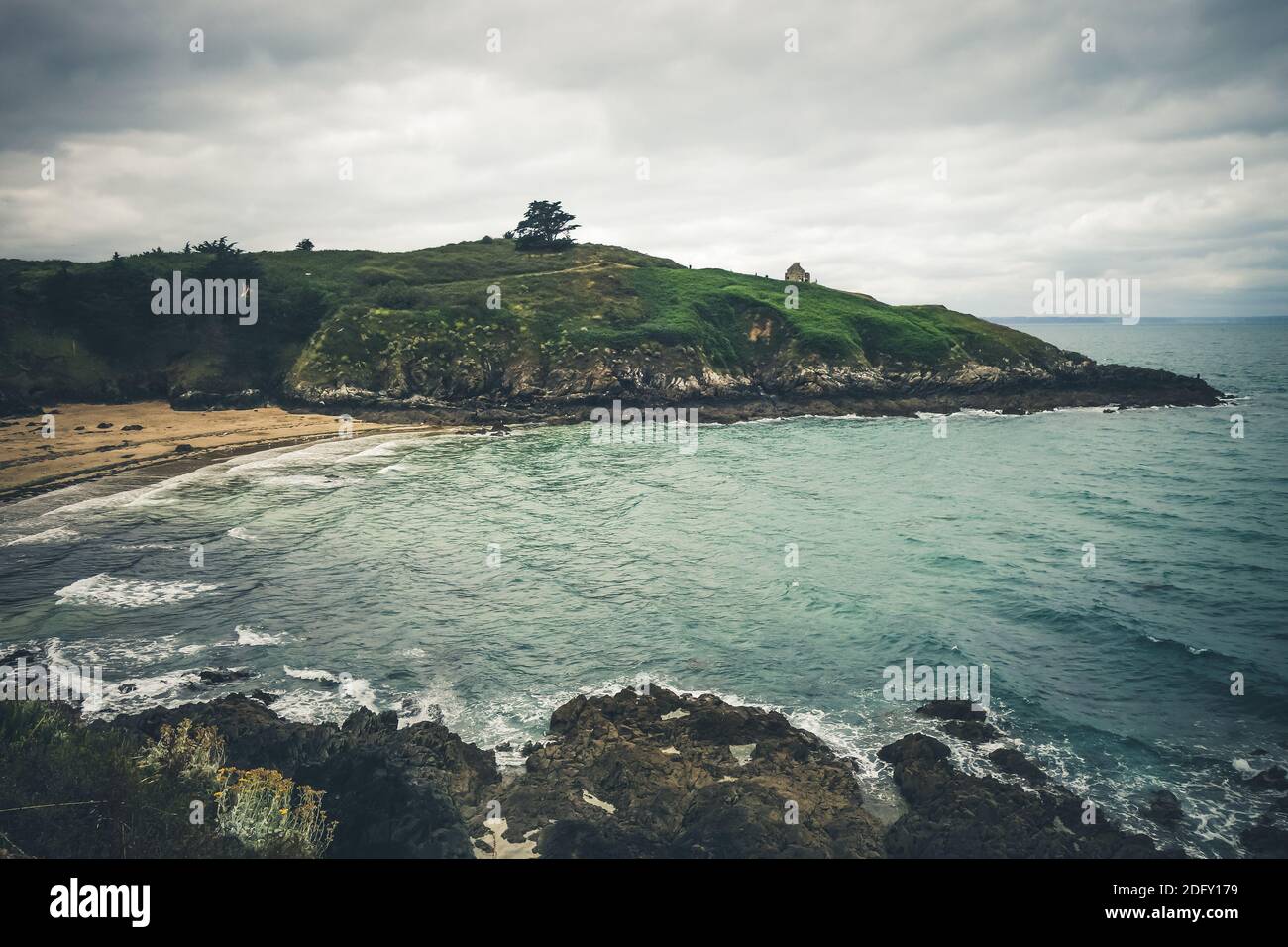 Cove and beach landscape in Pleneuf Val Andre, Brittany, France Stock ...