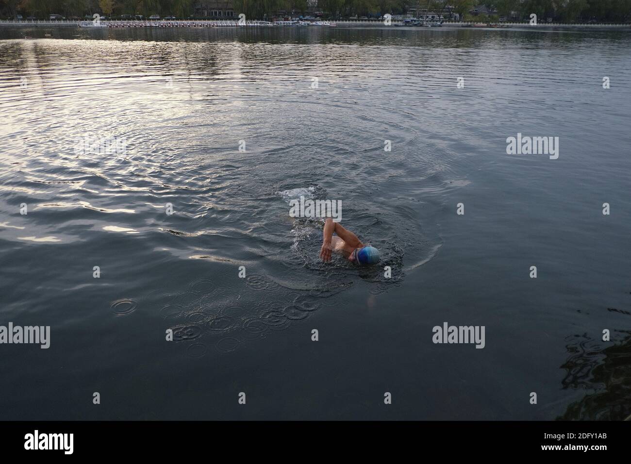--FILE--Winter swimming enthusiasts who are a group of warriors in ...