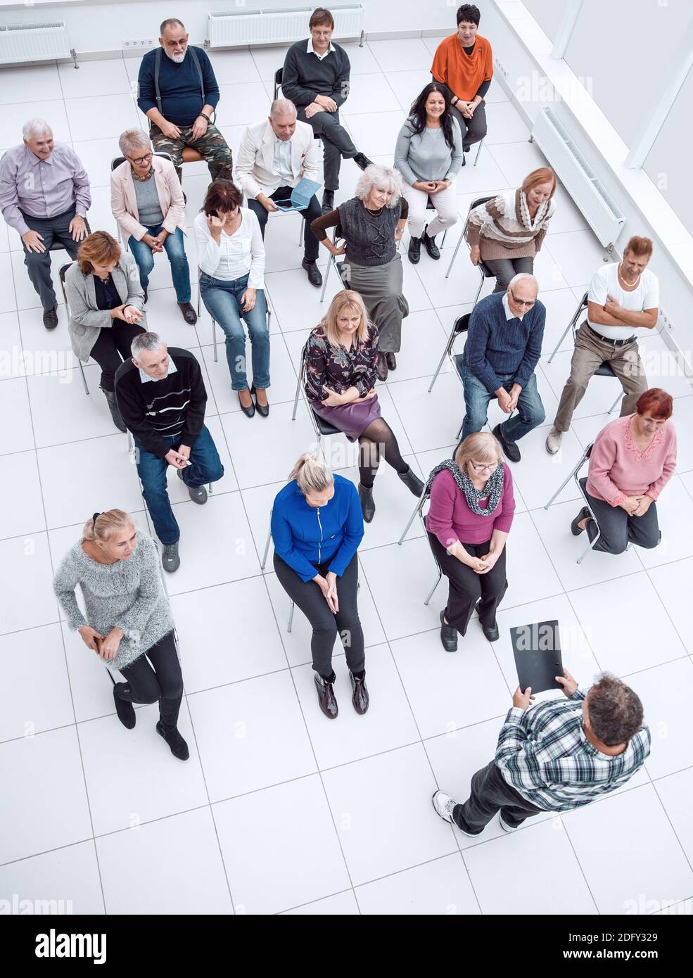 adult participants of the seminar sitting in the conference room Stock ...