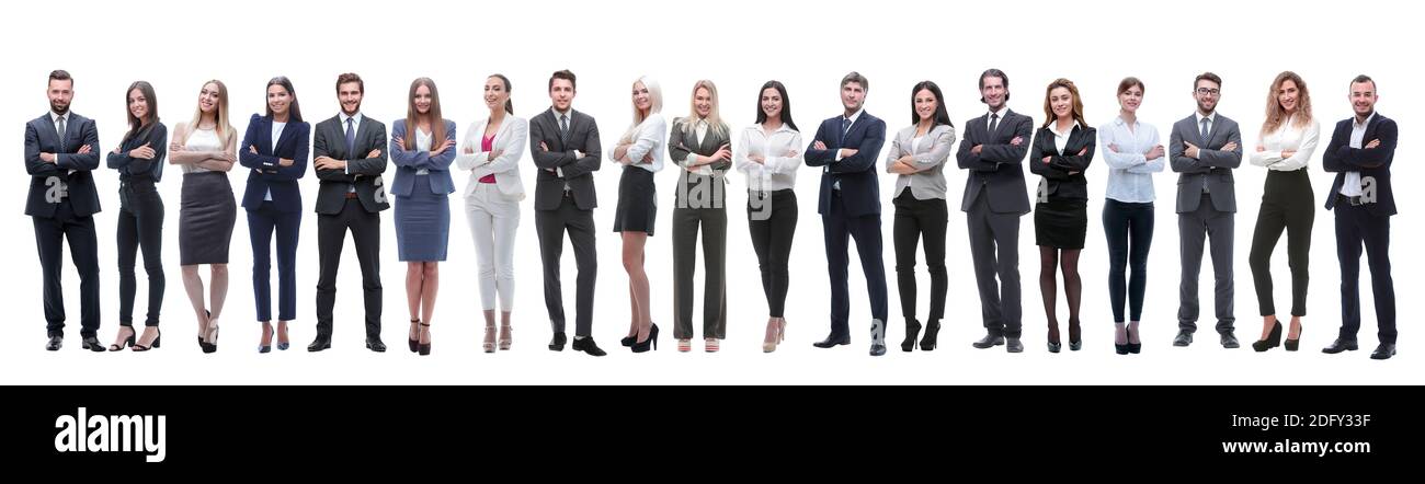 group of successful entrepreneurs standing together. isolated on white ...