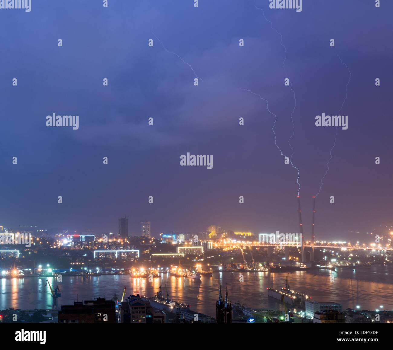 Illuminated by lightning bolt hi-res stock photography and images - Alamy