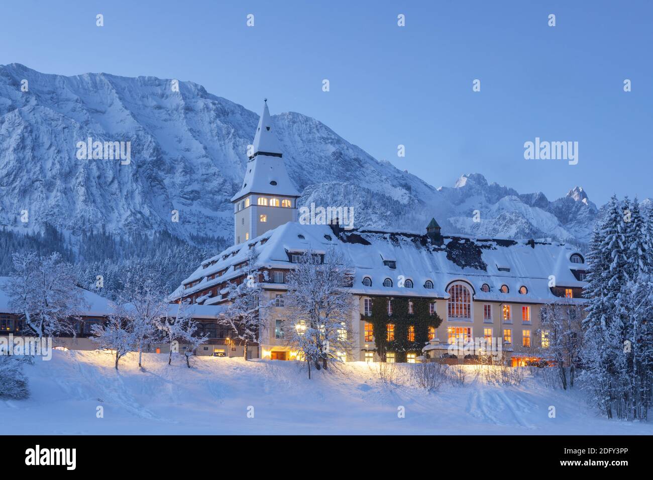 geography / travel, Germany, Bavaria, Klais, castle Elmau in the winter ...