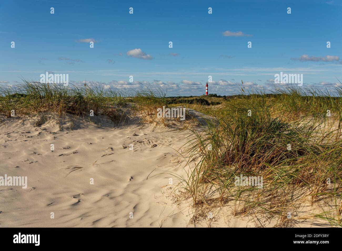 Lighthouse in Nebel, Amrum, Germany Stock Photo - Alamy