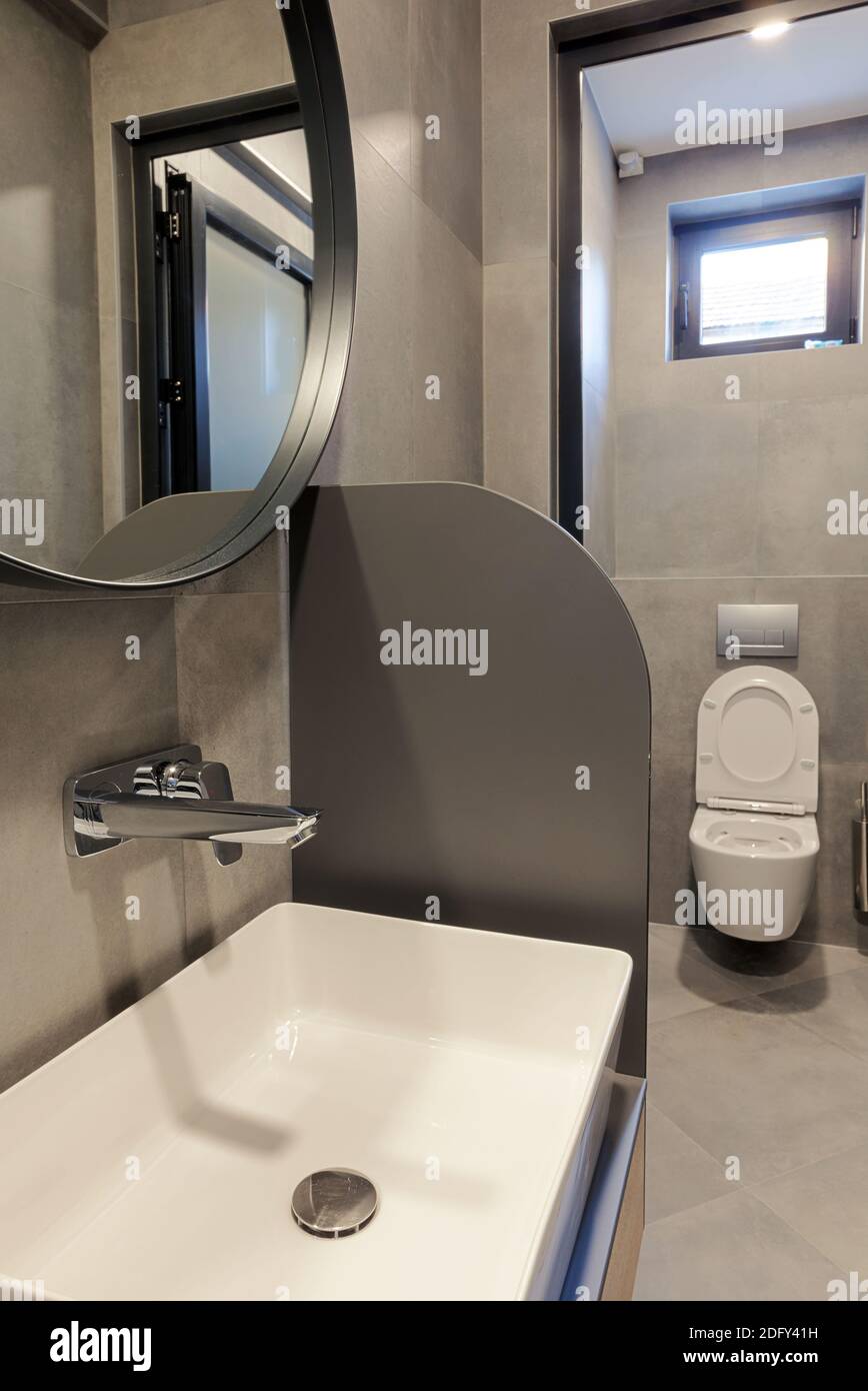 Interior of a modern toilet design Stock Photo - Alamy