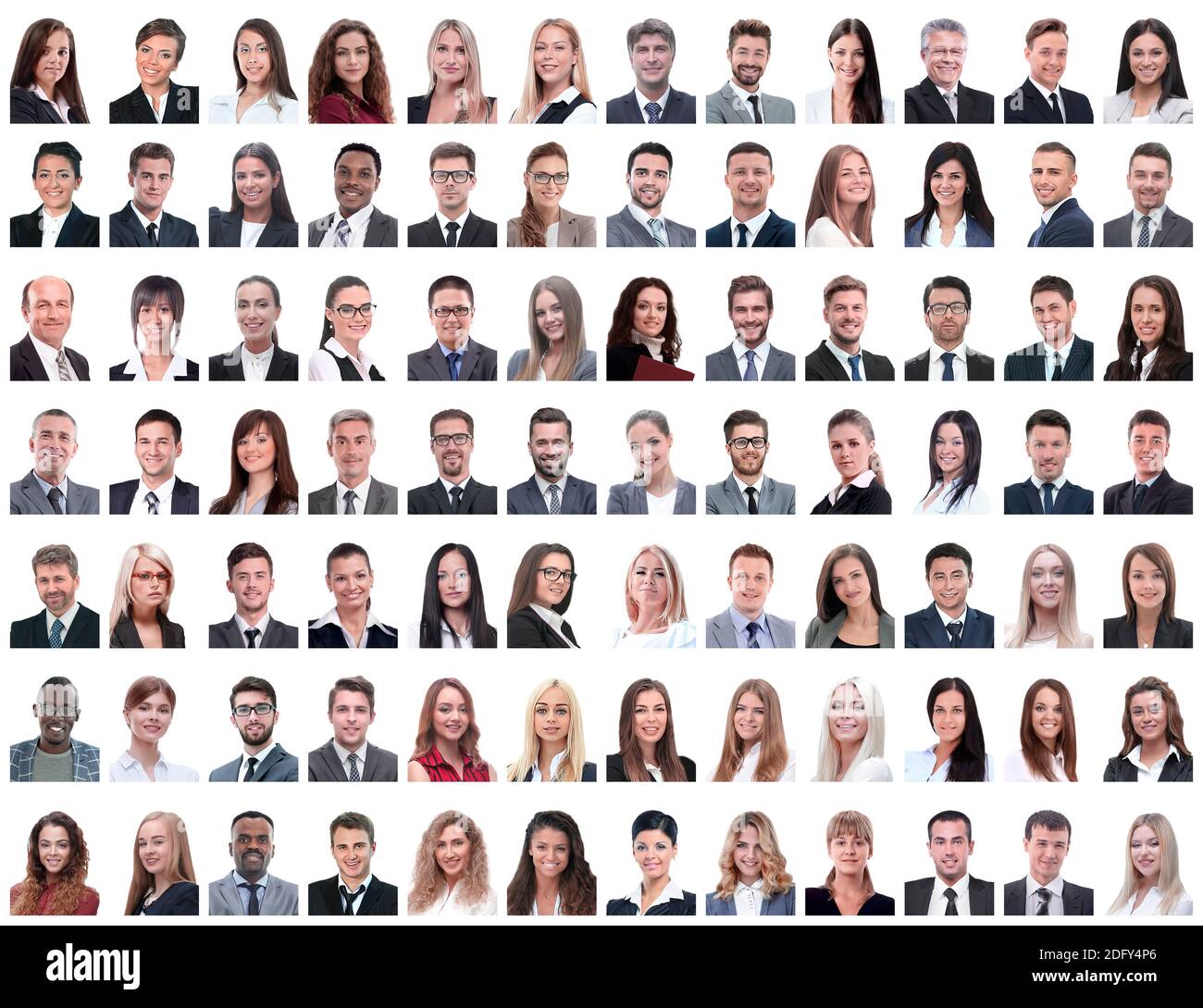 portraits of successful employees isolated on a white Stock Photo - Alamy