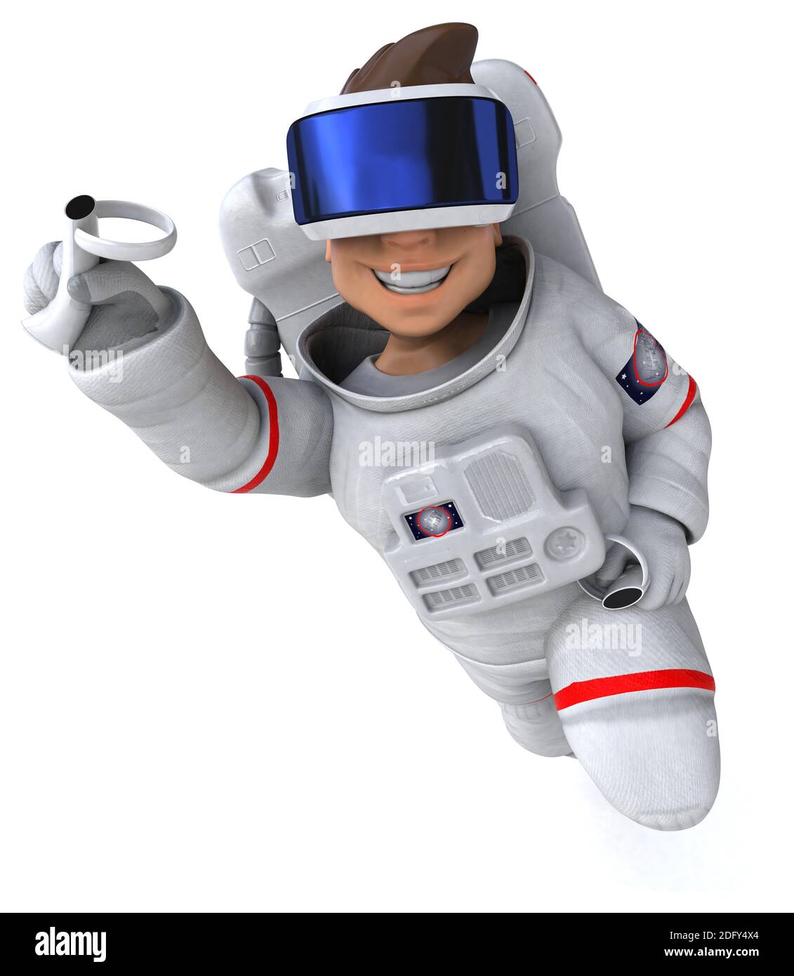 Fun 3D Illustration of an astronaut with a VR Helmet Stock Photo - Alamy