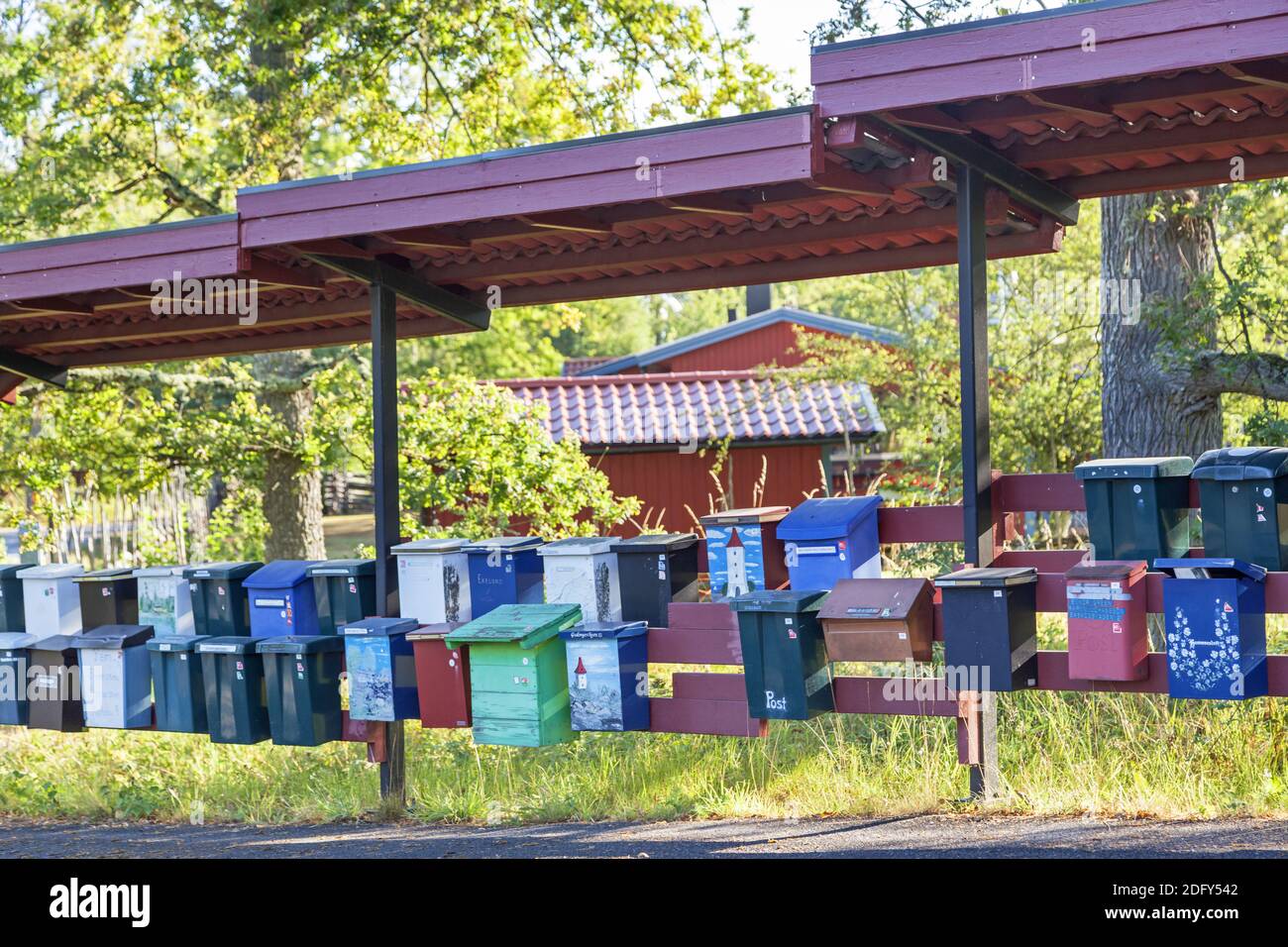geography / travel, Sweden, Småland, Vaestervik, letter boxes in ...