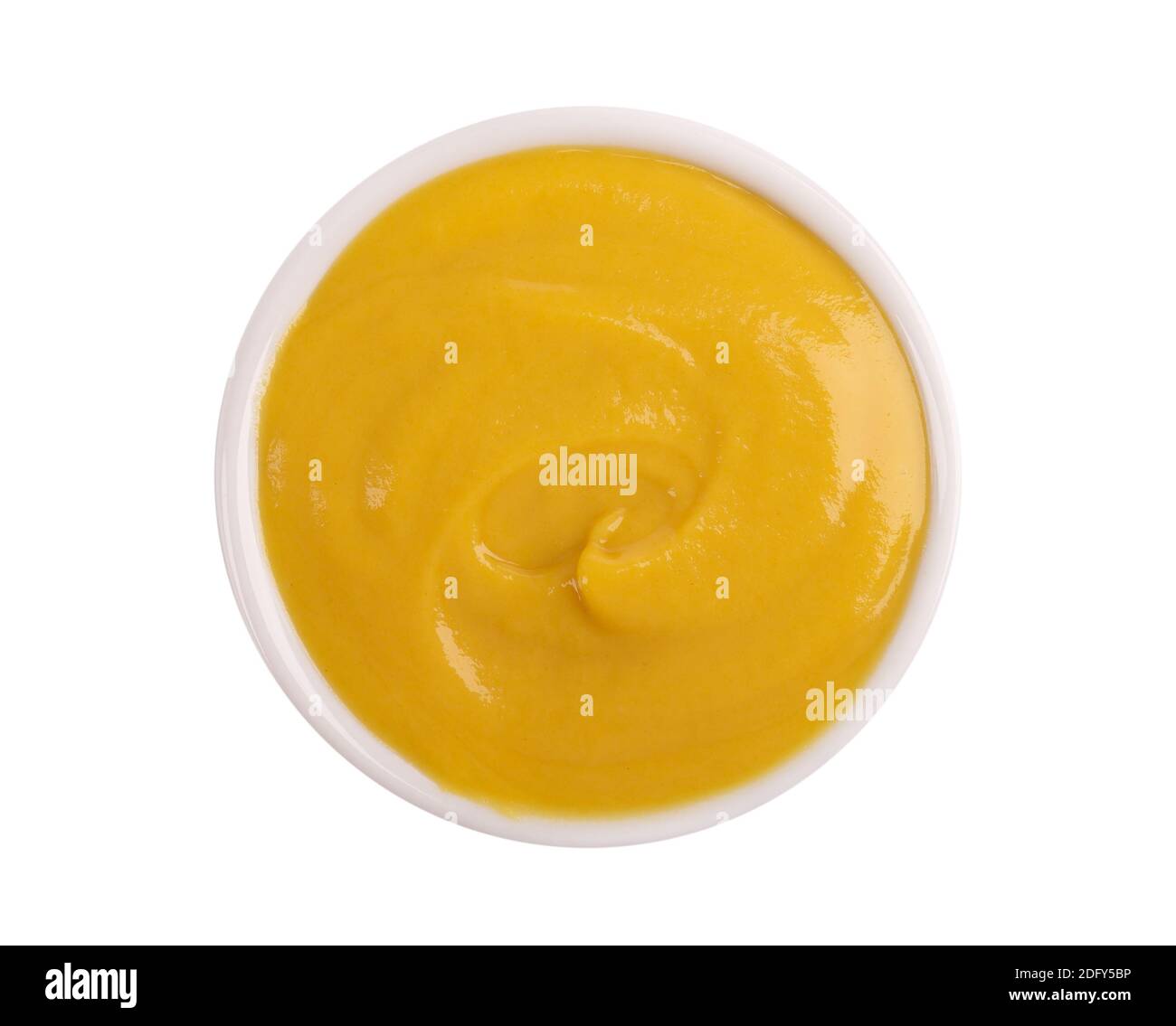 Mustard sauce in bowl, isolated on white background. Honey mustard ...