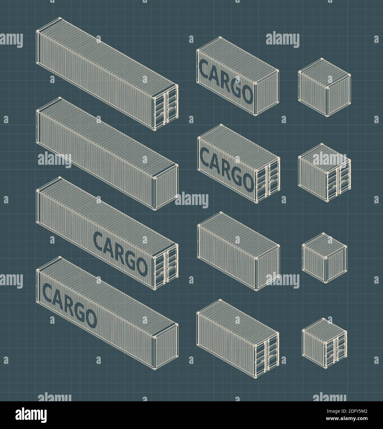 Stylized vector illustration of a Large Metal Containers For ...