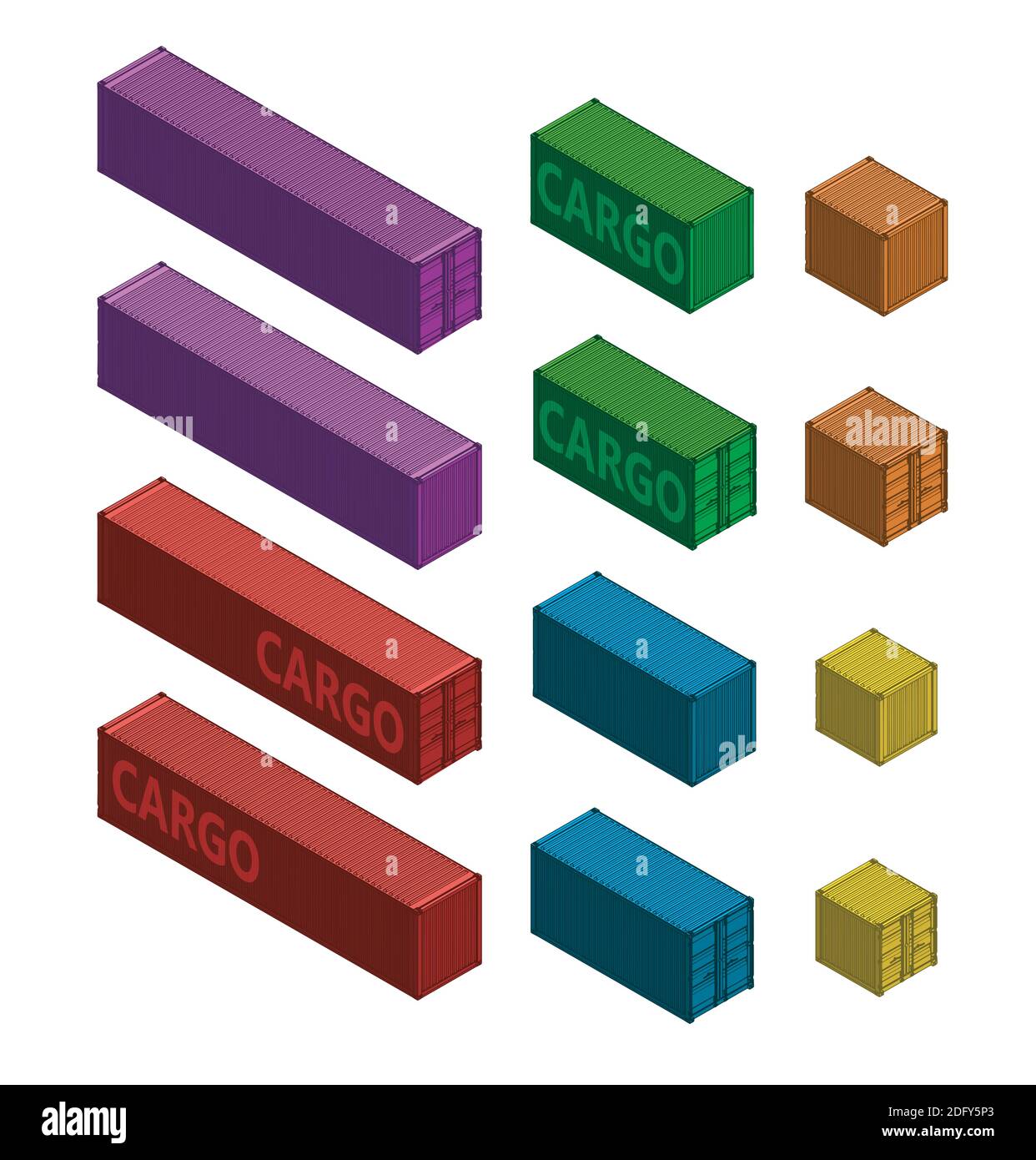 Stylized vector illustration of a Large Metal Containers For ...