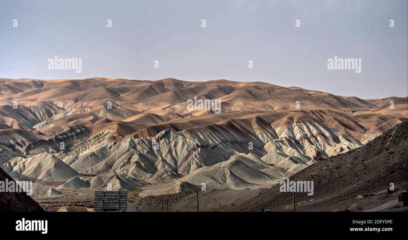 Coloured mountains in the road from Tabriz to Zanjan, East Azerbaijan ...