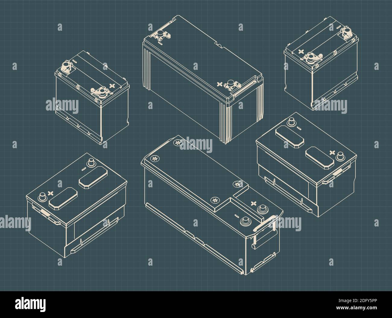 Stylized vector illustration of a Car and Truck Batteries Stock Vector ...
