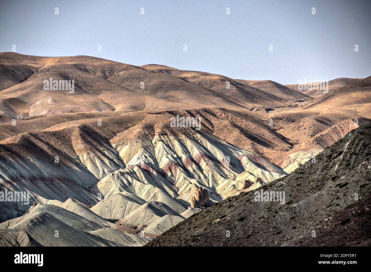 Coloured mountains in the road from Tabriz to Zanjan, East Azerbaijan ...