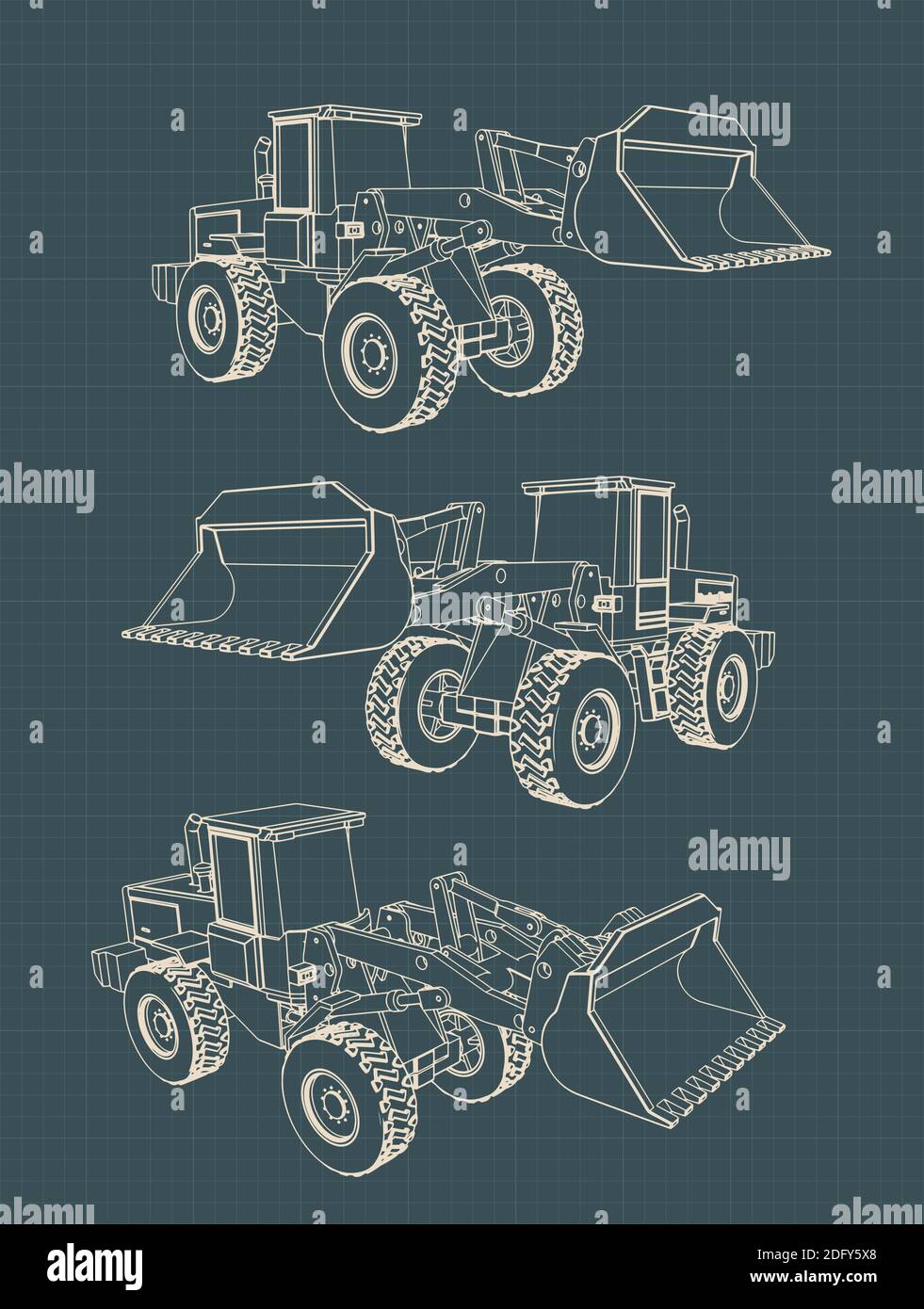 Stylized vector illustrations of Heavy loader drawings Stock Vector ...