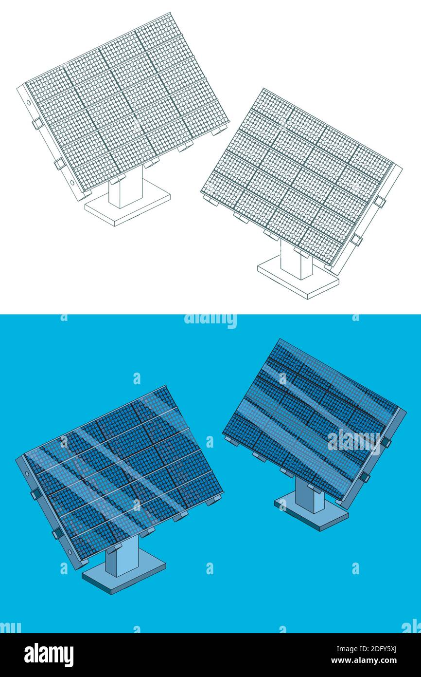 Solar panels factory Stock Vector Images - Alamy
