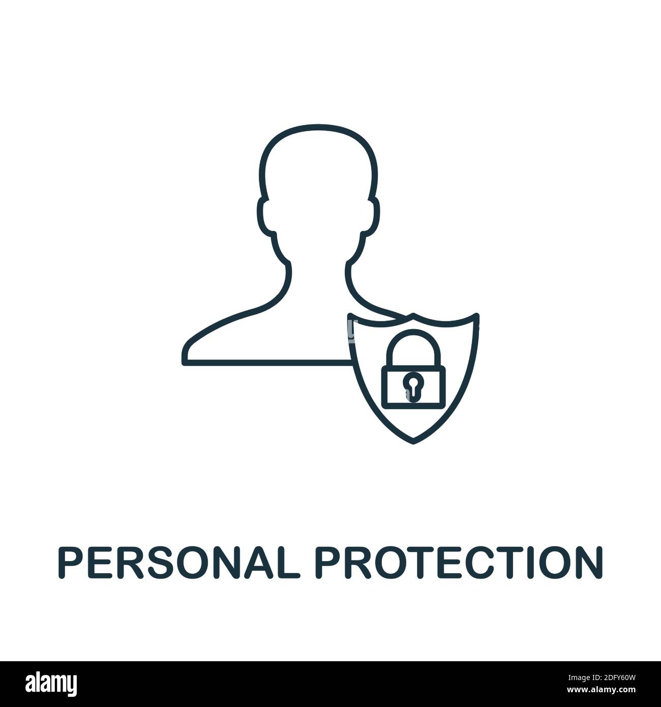 Personal Protection icon. Line style element from gdpr collection. Thin ...