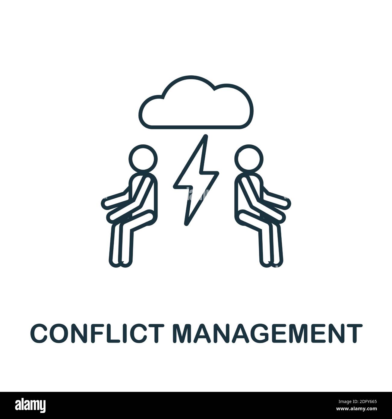 Conflict Management icon. Line style element from life skills ...