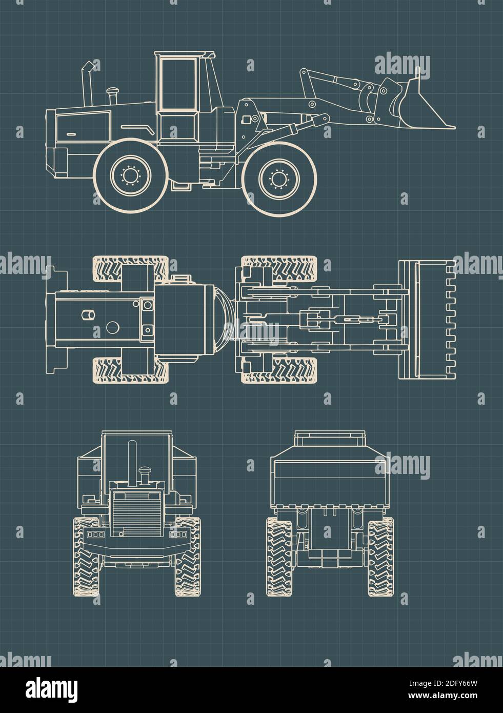 Stylized vector illustrations of Heavy loader drawings Stock Vector ...