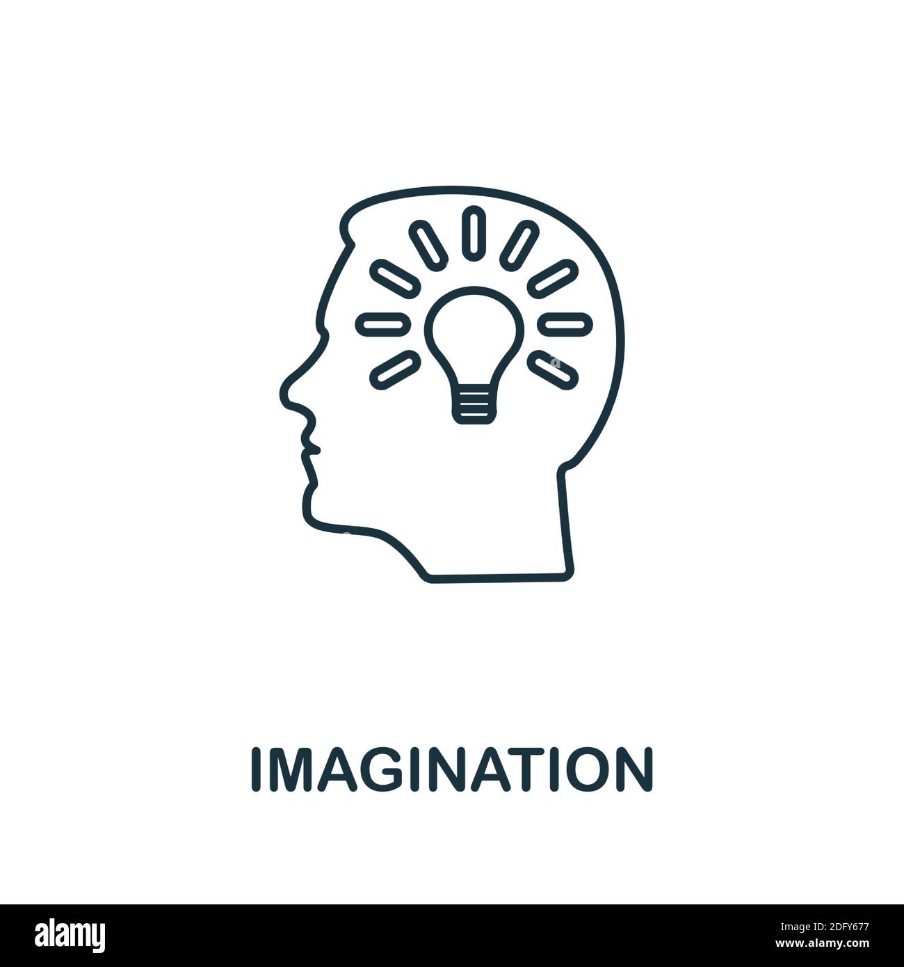 Imagination icon. Line style element from life skills collection. Thin ...
