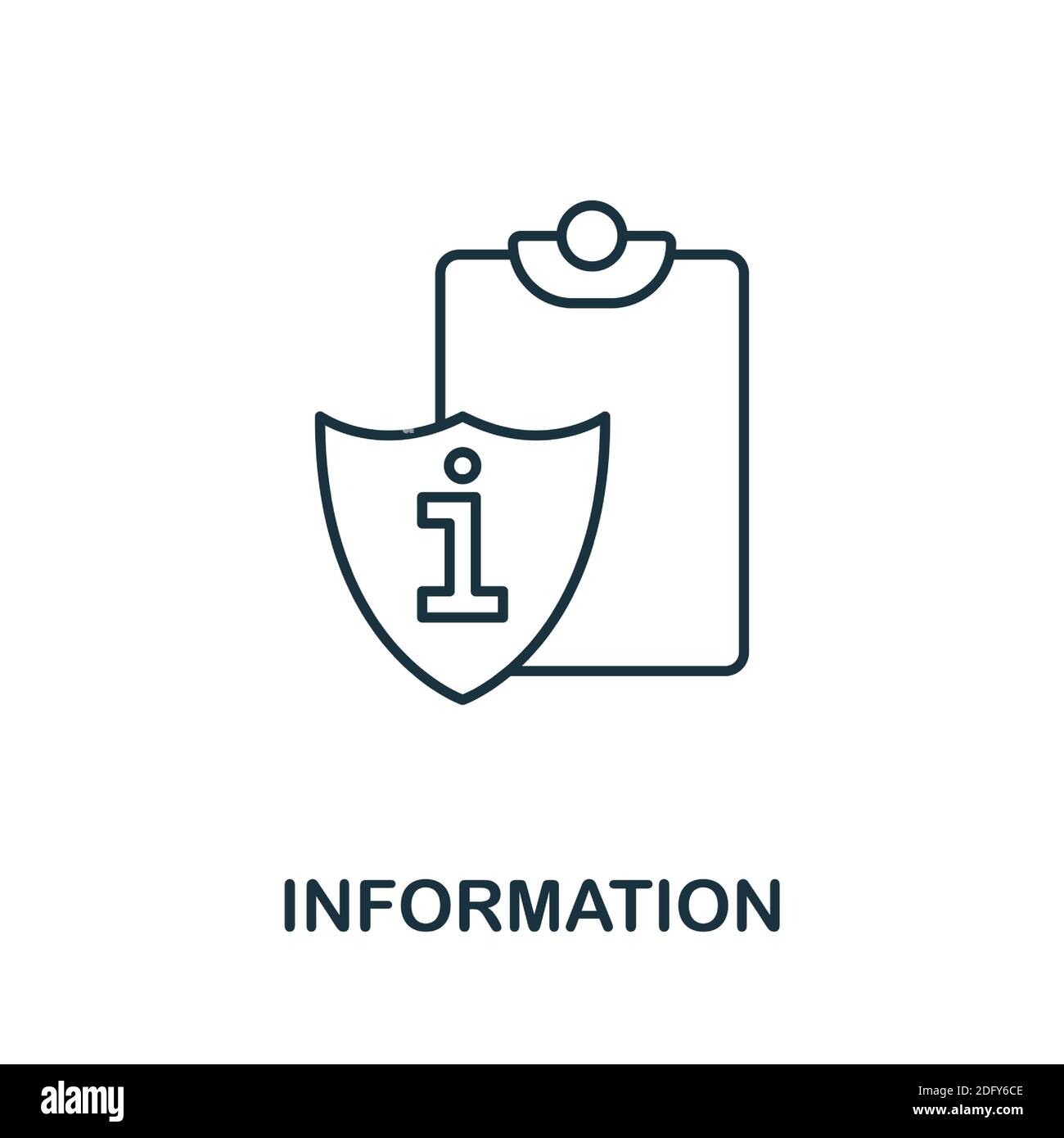 Information icon. Line style element from gdpr collection. Thin ...