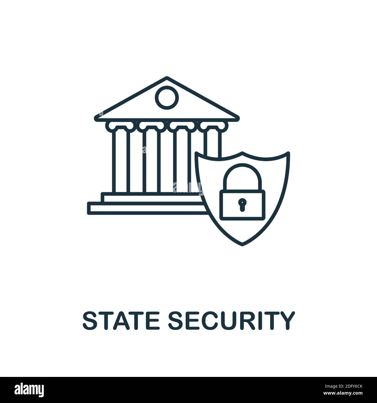 State Security icon. Line style element from gdpr collection. Thin ...