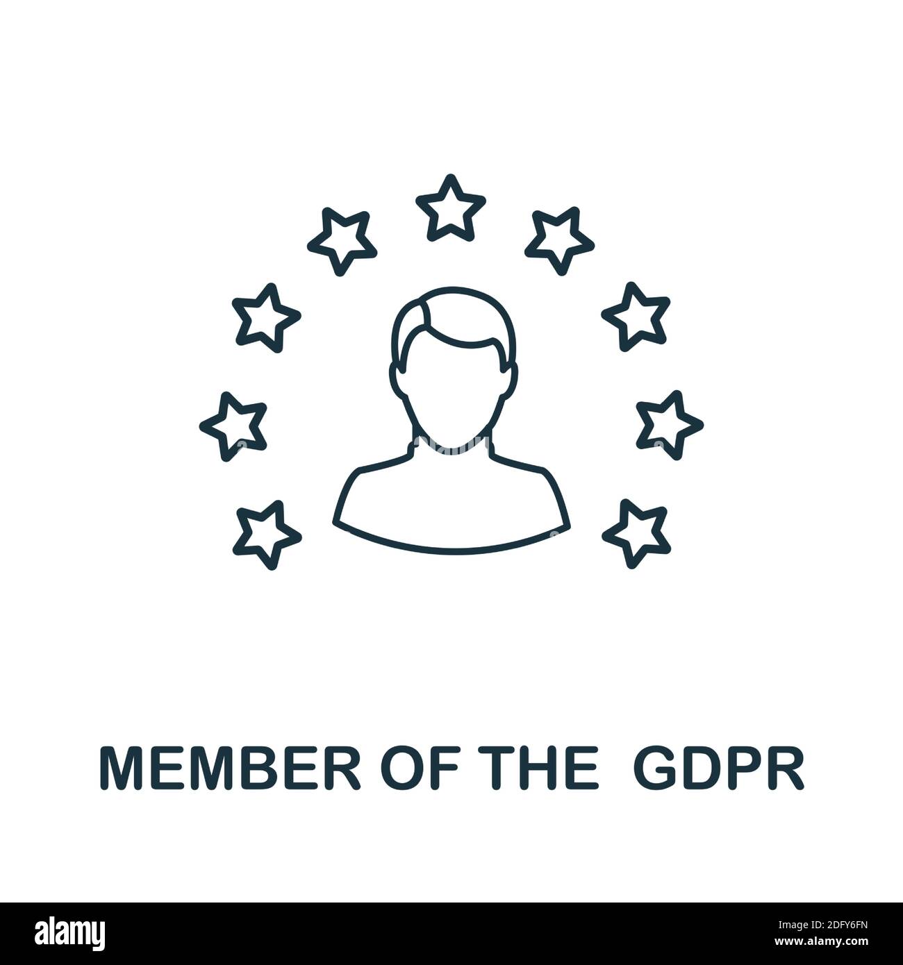 Member Of The Gdpr icon. Line style element from gdpr collection. Thin ...