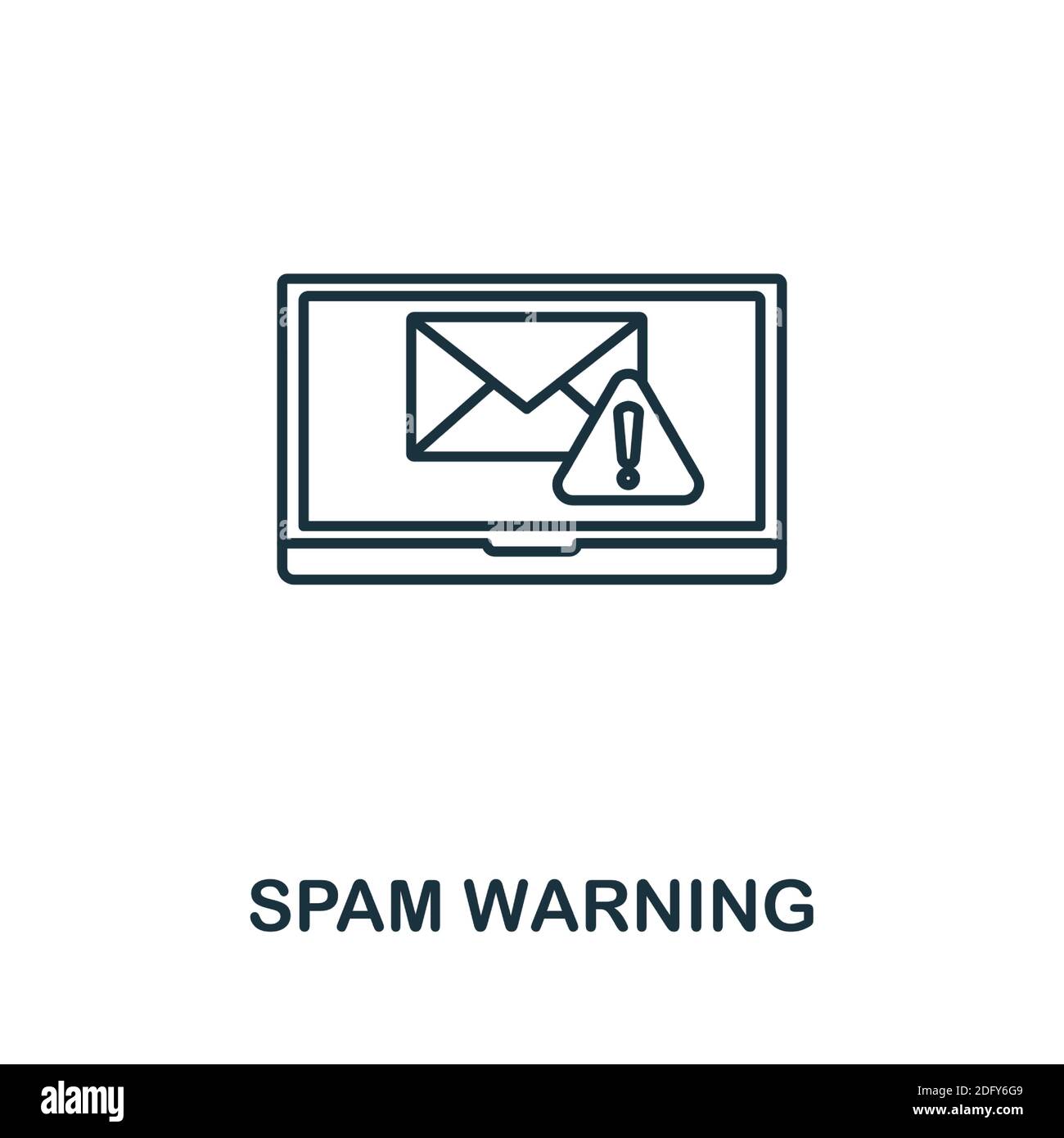 Spam Warning icon. Line style element from gdpr collection. Thin Spam ...