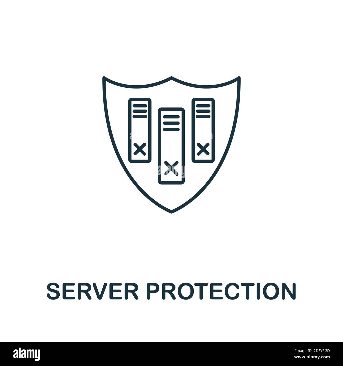 Server Protection icon. Line style element from gdpr collection. Thin ...