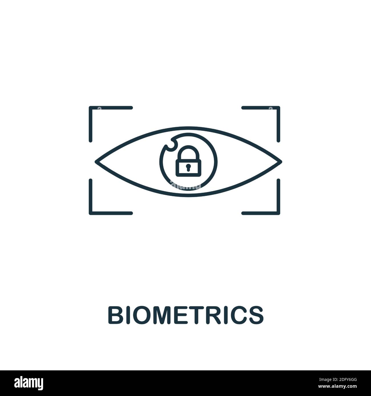 Biometrics icon. Line style element from gdpr collection. Thin ...