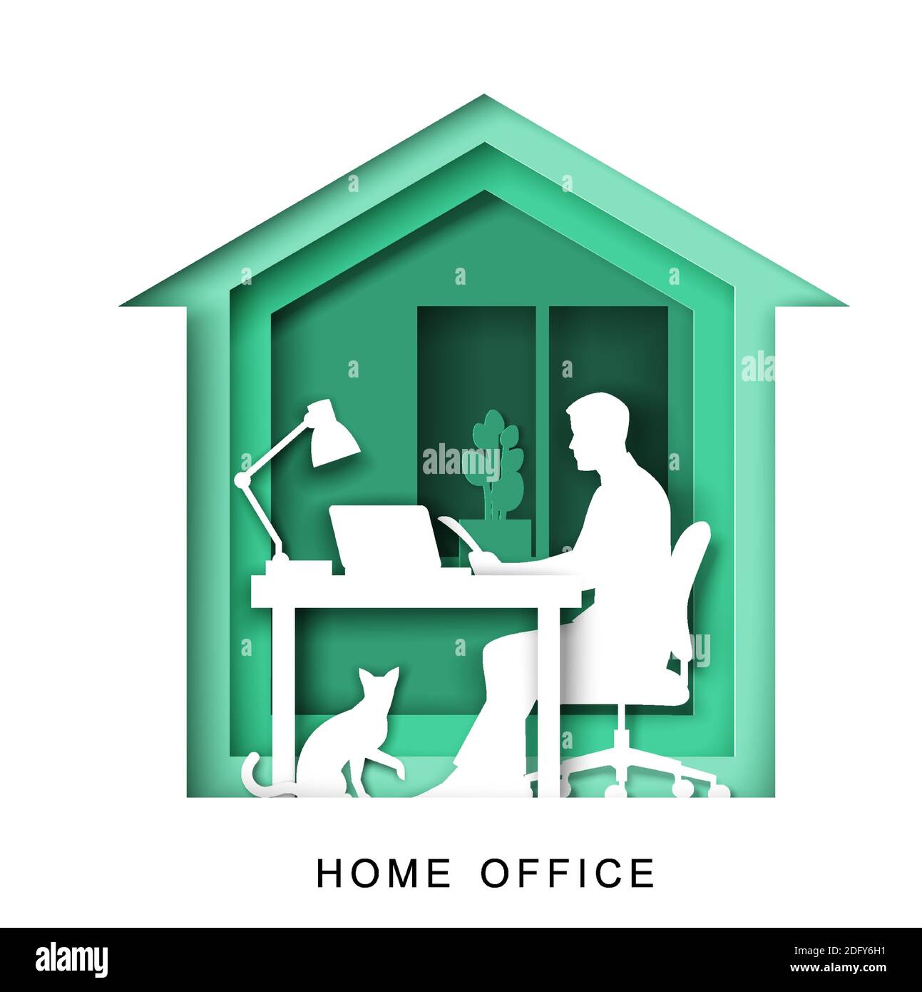 Online working on self isolation Stock Vector Images - Alamy