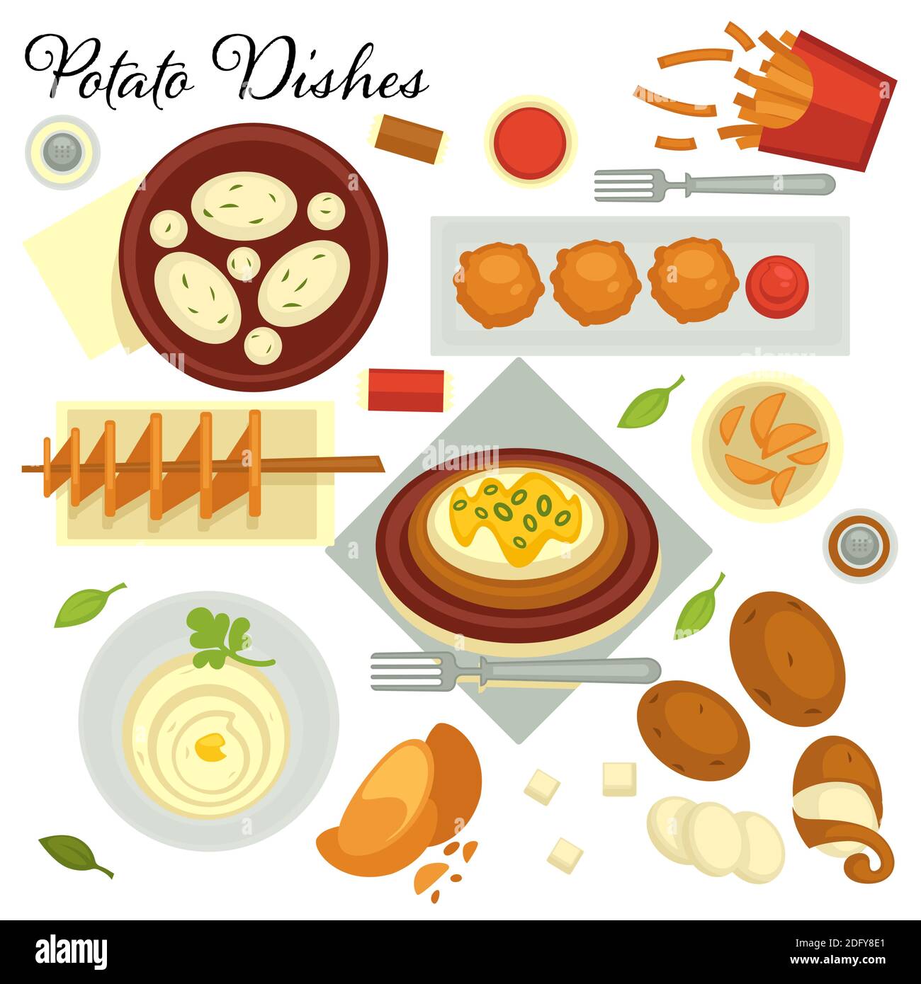 Baked dish potato Stock Vector Images - Alamy