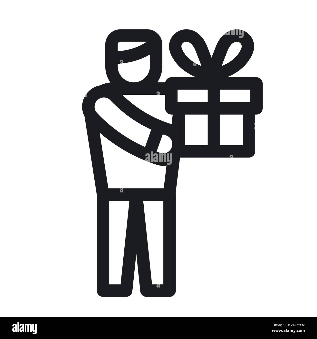 Man with a gift Stock Vector Images - Alamy