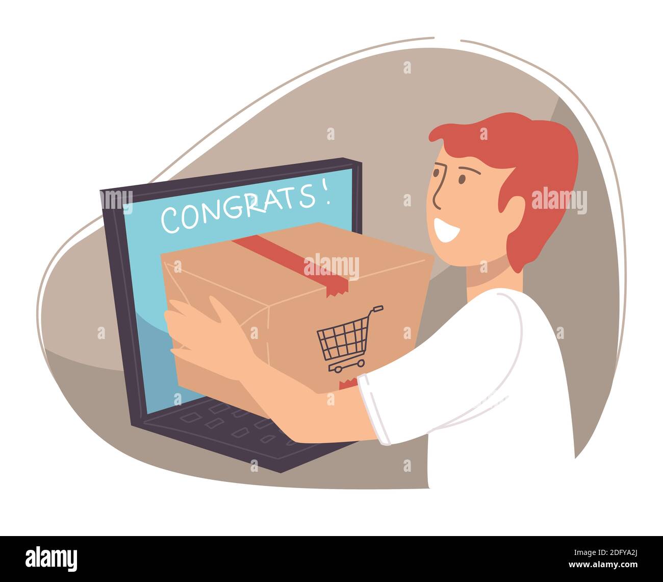 Client receiving order from internet shop vector Stock Vector Image ...