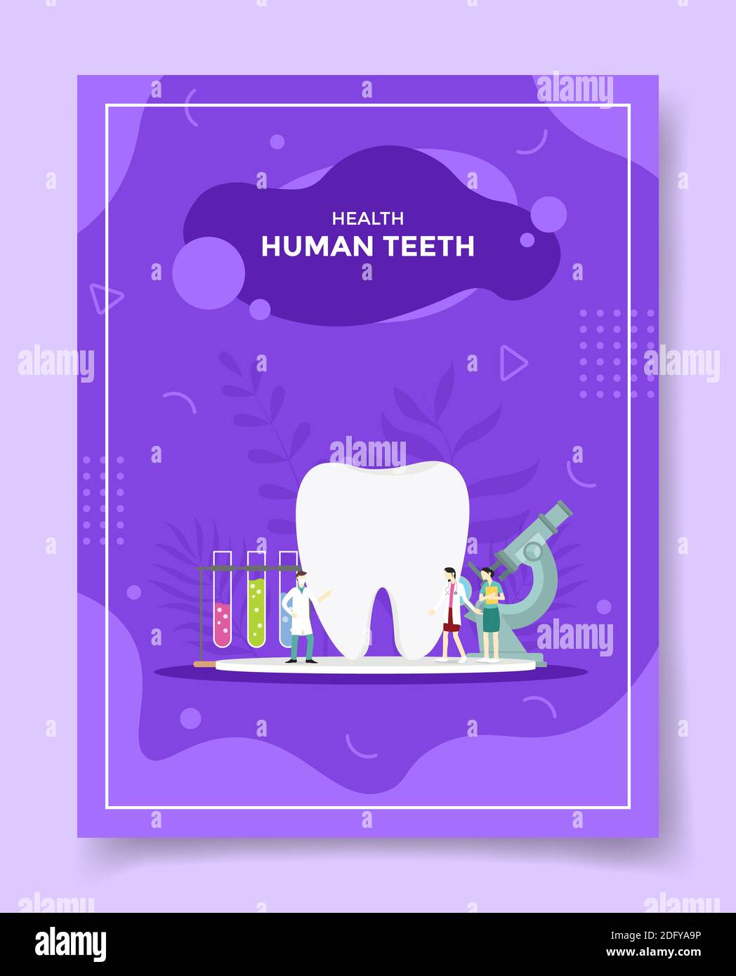 health human teeth people doctor nurse standing front tooth microscope ...