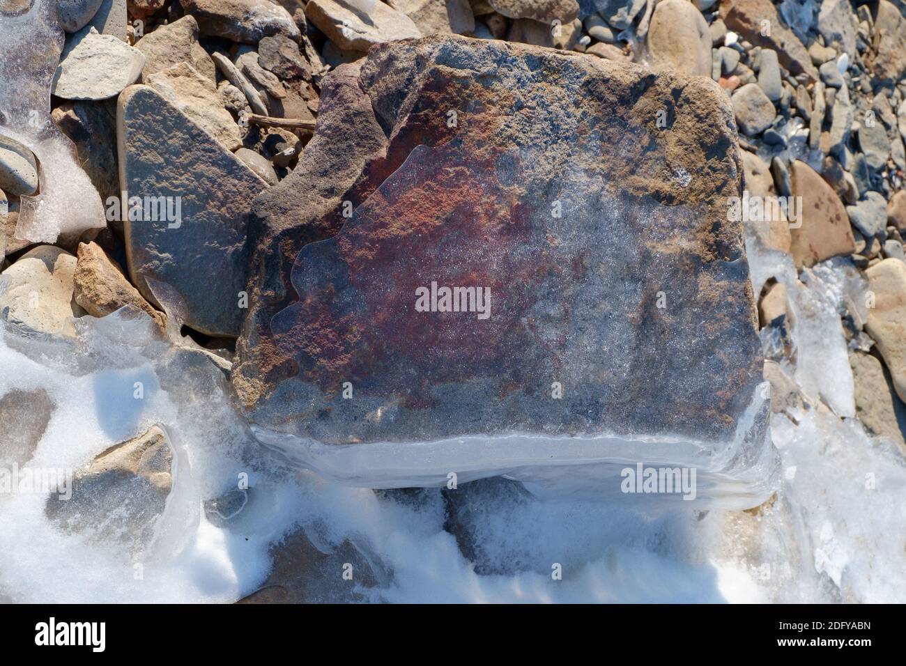 Stone covered by ice natural hi-res stock photography and images - Alamy