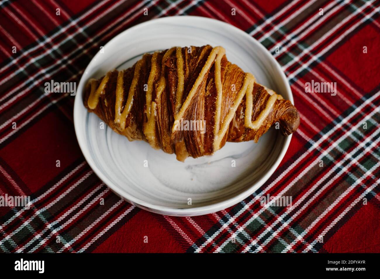 Delicious Croissant Filled with Lemon Cream Stock Photo - Alamy