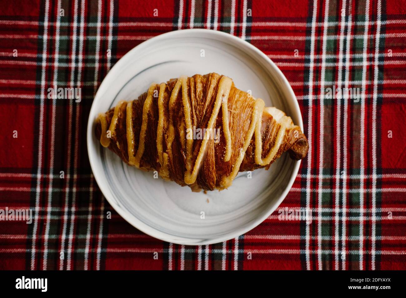 Delicious Croissant Filled with Lemon Cream Stock Photo - Alamy