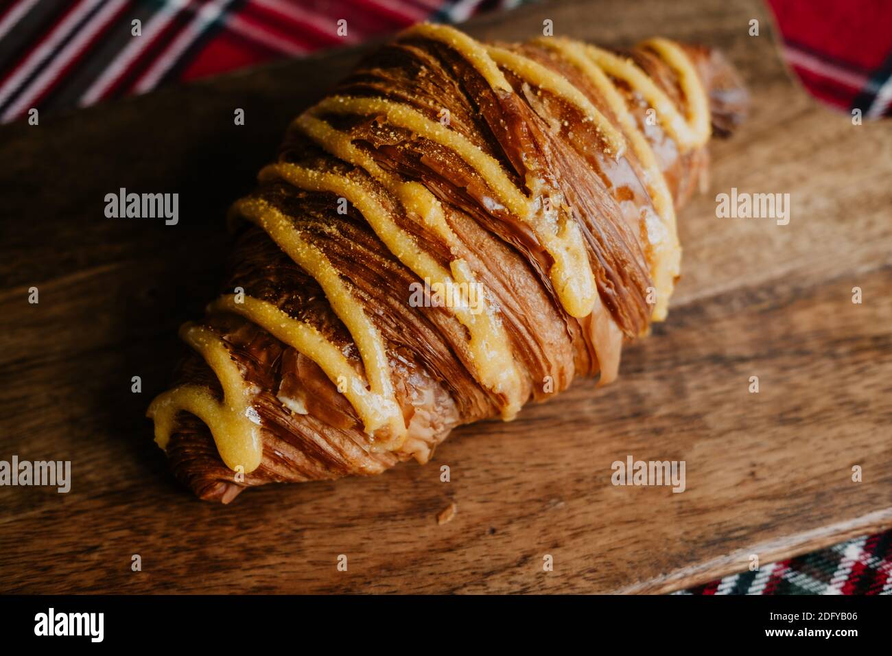 Delicious Croissant Filled with Lemon Cream Stock Photo - Alamy