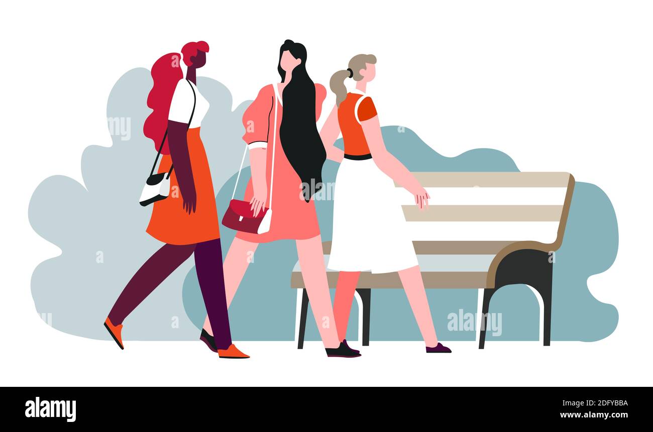 Chatting in the park Stock Vector Images - Alamy